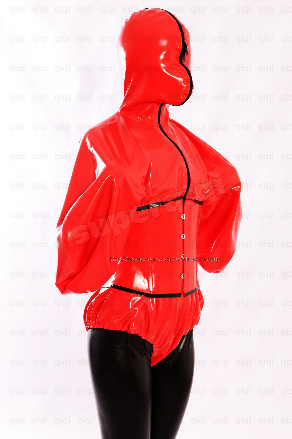 Latex Rubber 8mm Leotard Hoody Hood Corset Bodysuit Catsuit Swimsuit