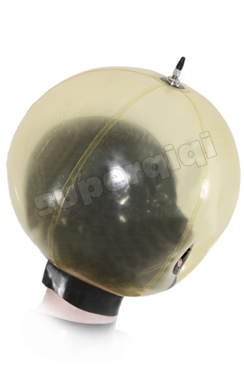 New 100%Latex Rubber Gummi .45mm Inflatable Mask Hood Catsuit Suit ...