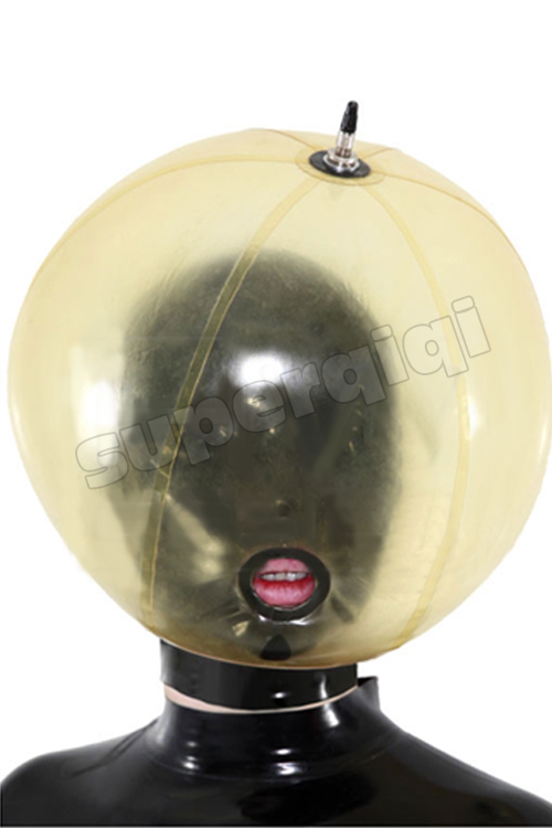 New 100%Latex Rubber Gummi .45mm Inflatable Mask Hood Catsuit Suit ...