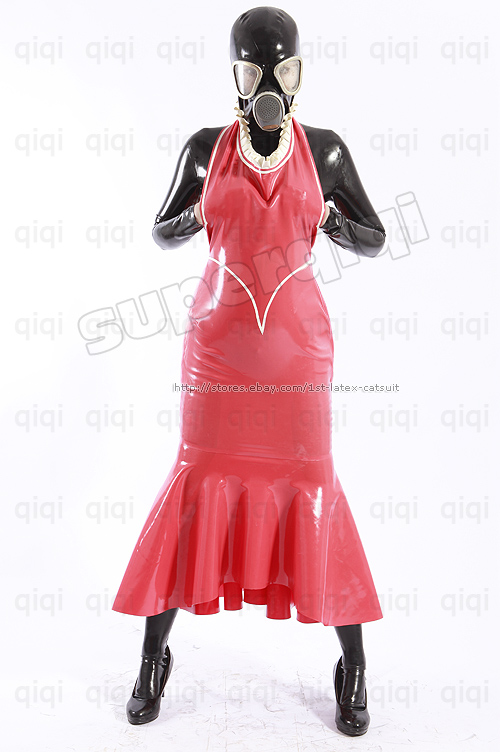 Latex Rubber 0 45mm Inflatable Hip Dress Catsuit Suit U